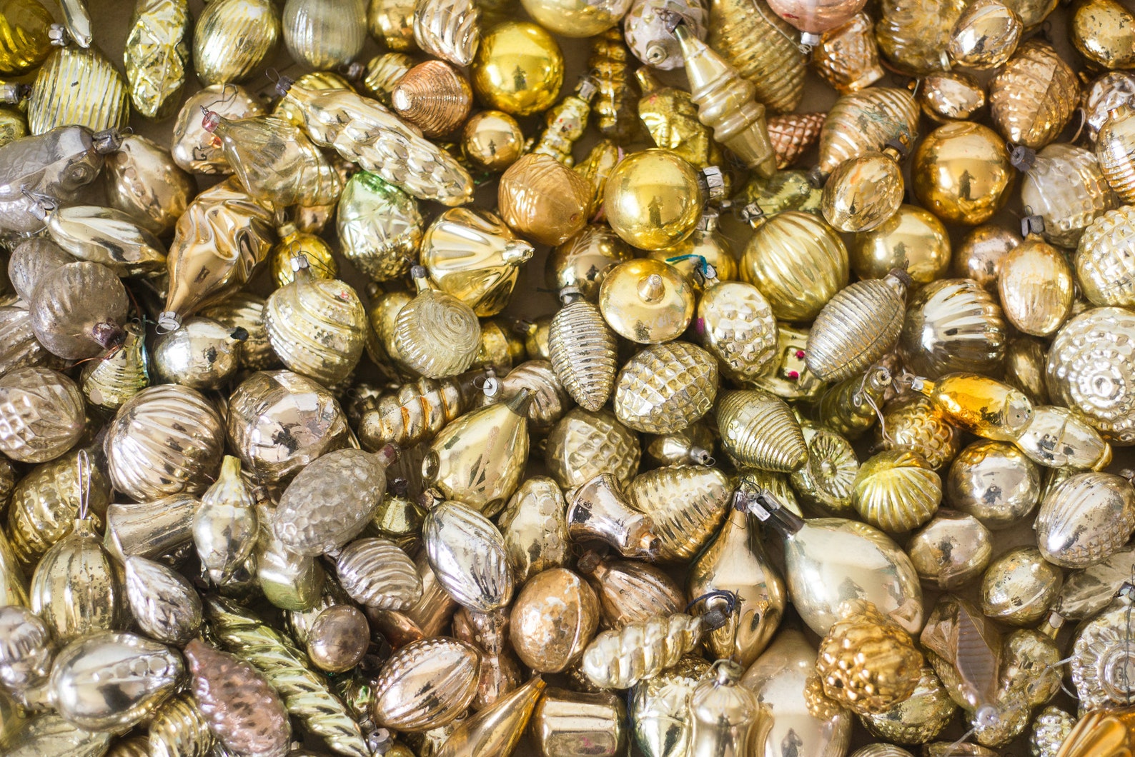 Golden Shadows Assorted Glass Christmas Vintage Ornaments for - Etsy