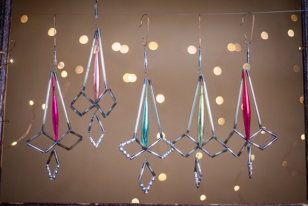 Abstract Christmas Ornaments, Vintage Xmas Hanging Tree Decor ...