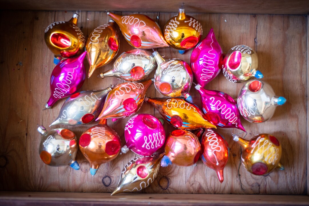 Assorted Glass Christmas Bubbles, Vintage Glass Christmas Decorations ...