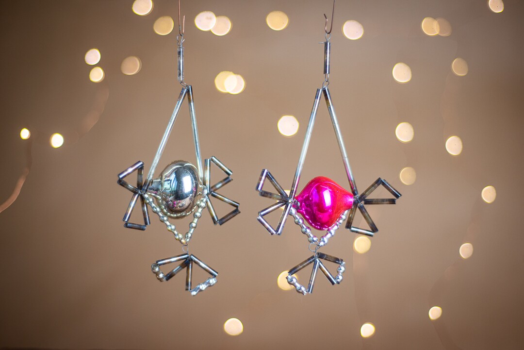 Hanging Tree Decor, Christmas Decoration, Glass Vintage Xmas Ornaments ...