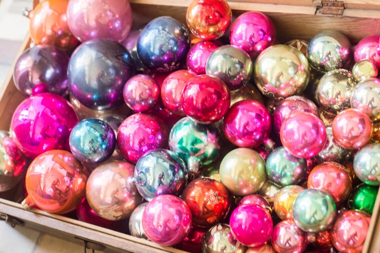 Assorted Glass Christmas Tree Ball Ornaments Assortment Xmas - Etsy