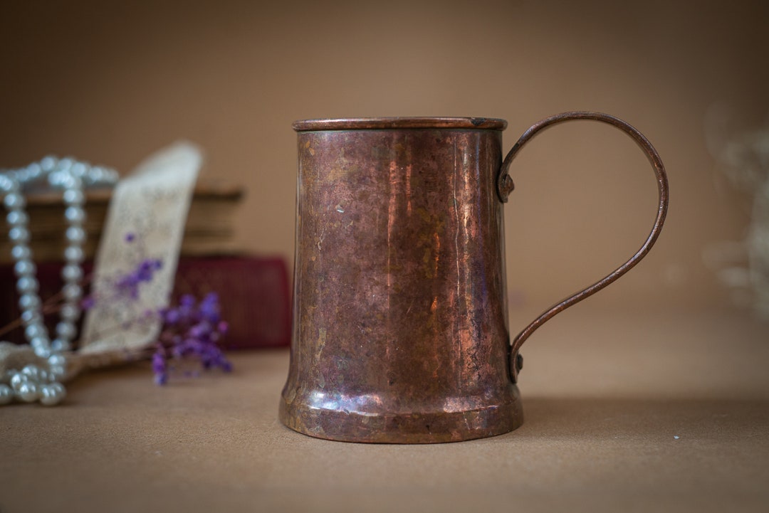 Vintage Metal Beer Mug With Handle, Brass Mug, 60s German Barware, Beer ...