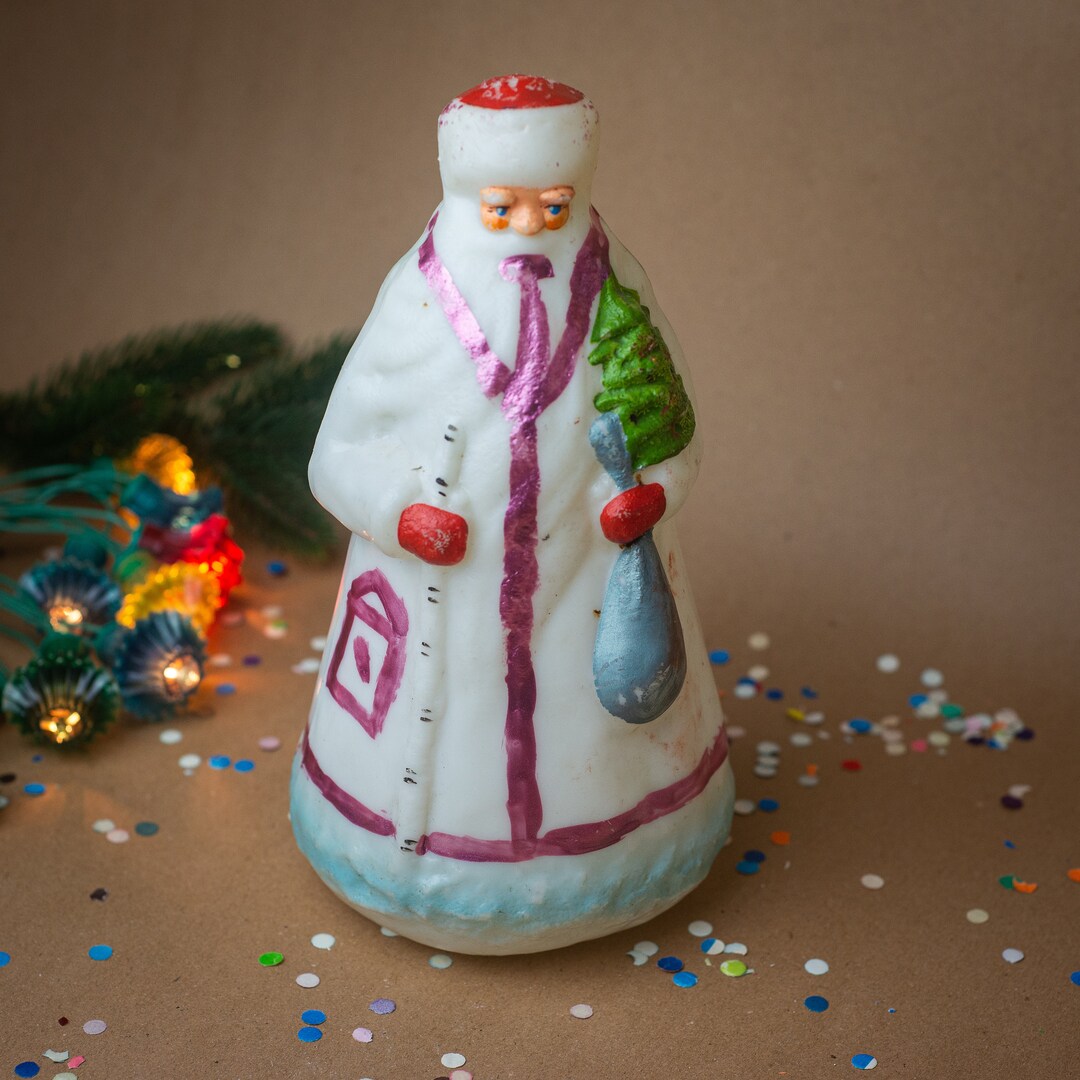 Ded Moroz Figurine, Vintage Christmas Plastic Ornament, Santa Claus Toy ...