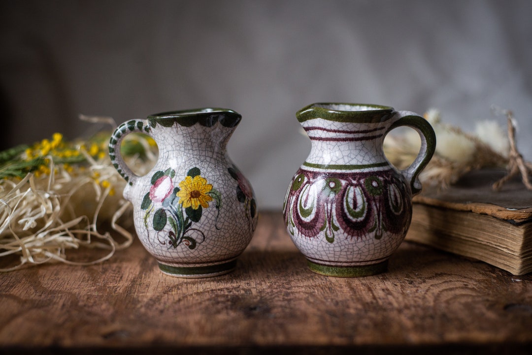 Vintage Small Ceramic Milk Pitcher, Germany Flower Ceramic Creamer ...