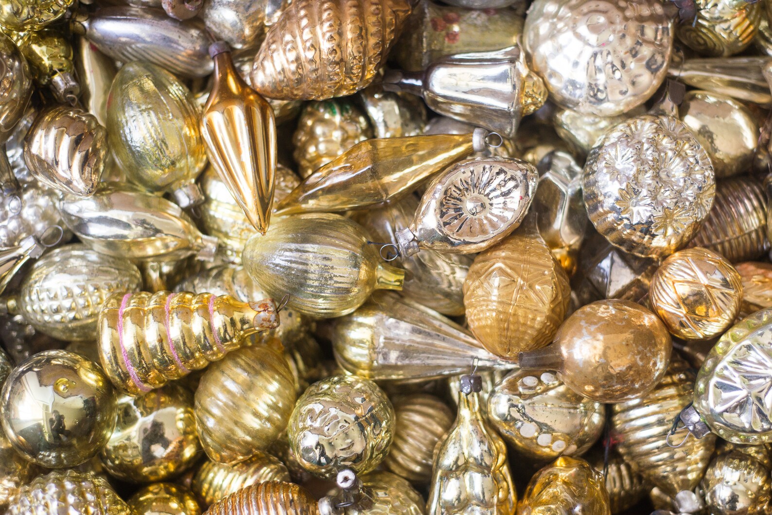 Golden Shadows Assorted Glass Christmas Vintage Ornaments for - Etsy