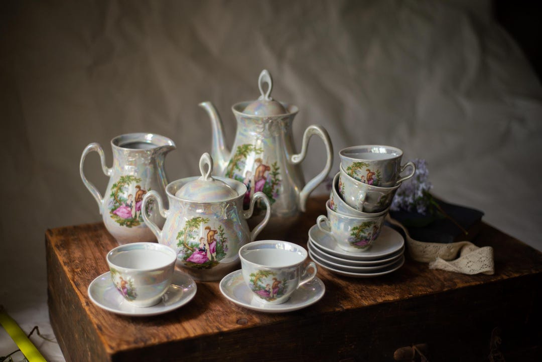 Madonna Tea Set Lusterware 15 Pieces, German Vintage, Art Deco ...