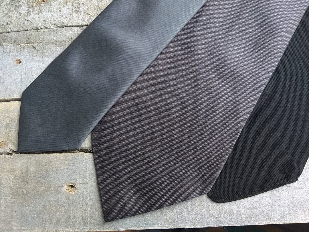 Vintage Gray Tie, Retro Style Solid Ties, Classic Tie, Roommate Gift ...