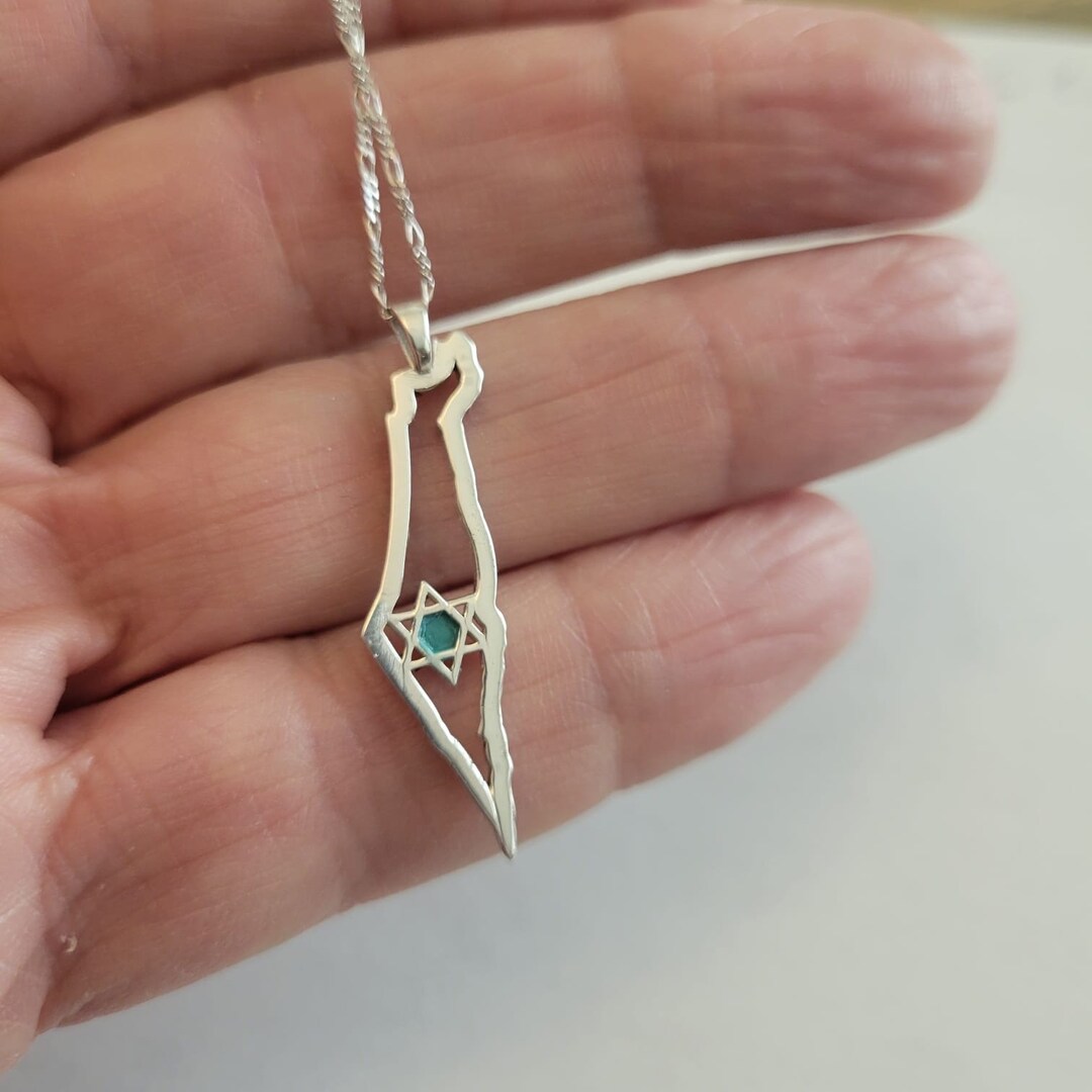 Map of Israel With Star of David and Stone - Etsy