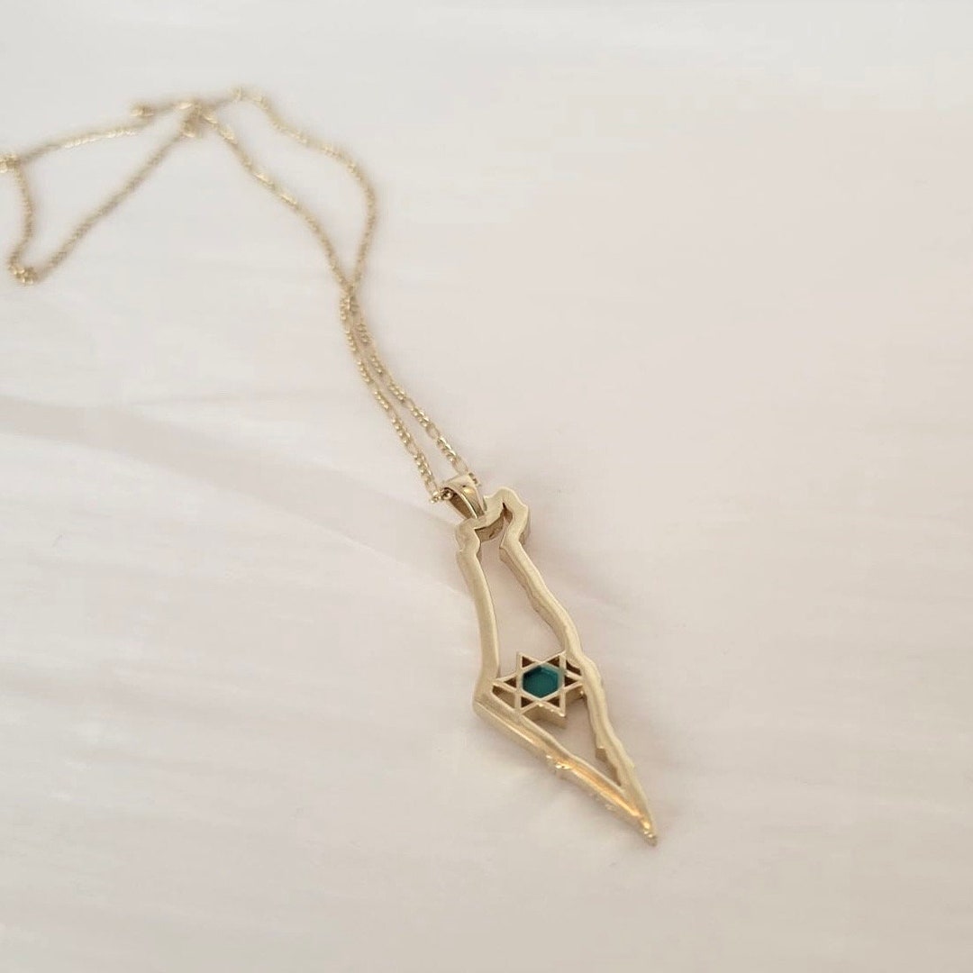 Map of Israel With Star of David and Stone - Etsy