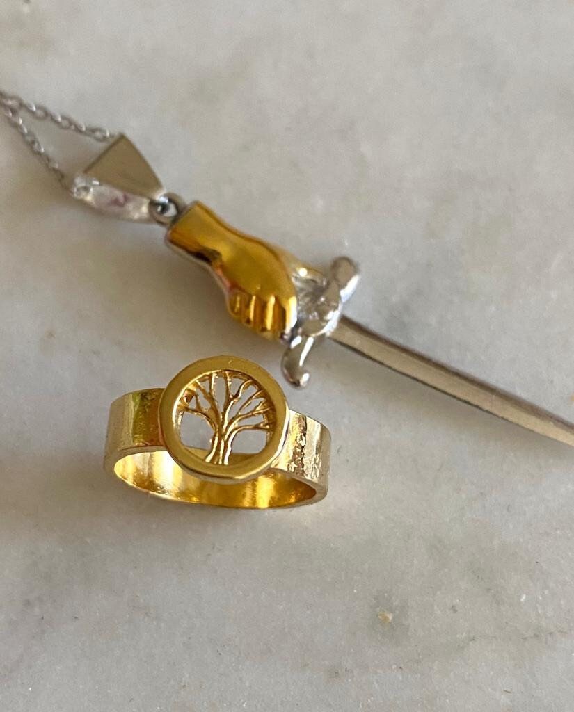 Tree of Life Ring yellow Gold - Etsy