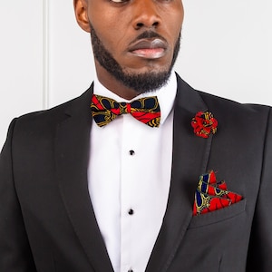 African Print Necktie and Bow Tie Set | Ankara Tie Set 5 Pieces CHARLES ...