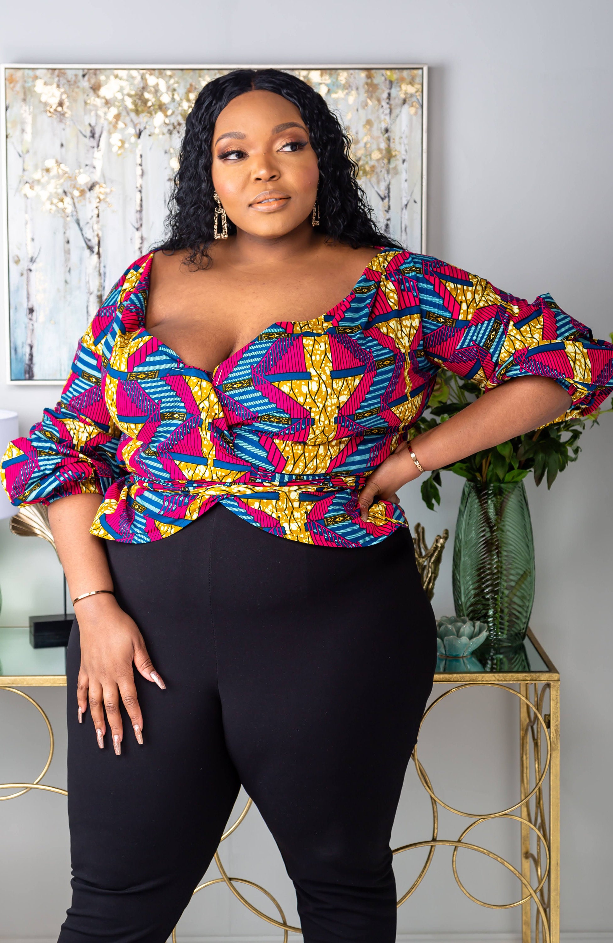African Print Wrap Top African Top African Fashion Blouse - Etsy UK