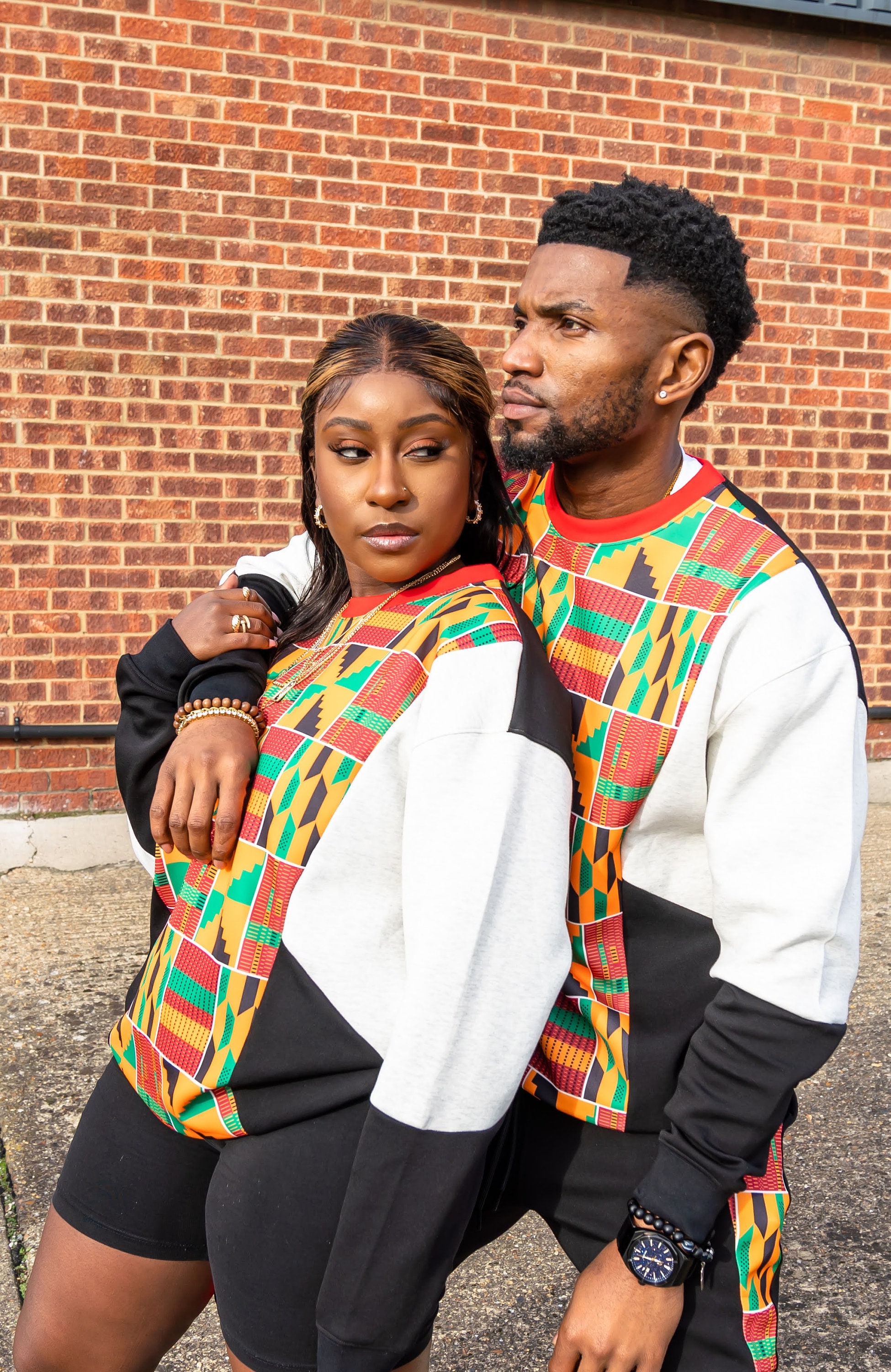 Women's Ankara Kente Crew Neck African Print Sweatshirt V Block ...