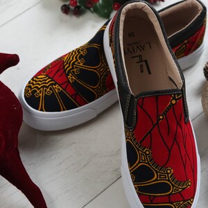 Men's African Print Lightweight Slip-on Sneakers Casual Vans Trainers ...