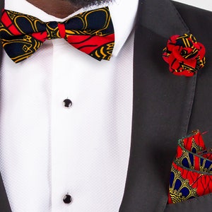 African Print Necktie and Bow Tie Set | Ankara Tie Set 5 Pieces CHARLES ...