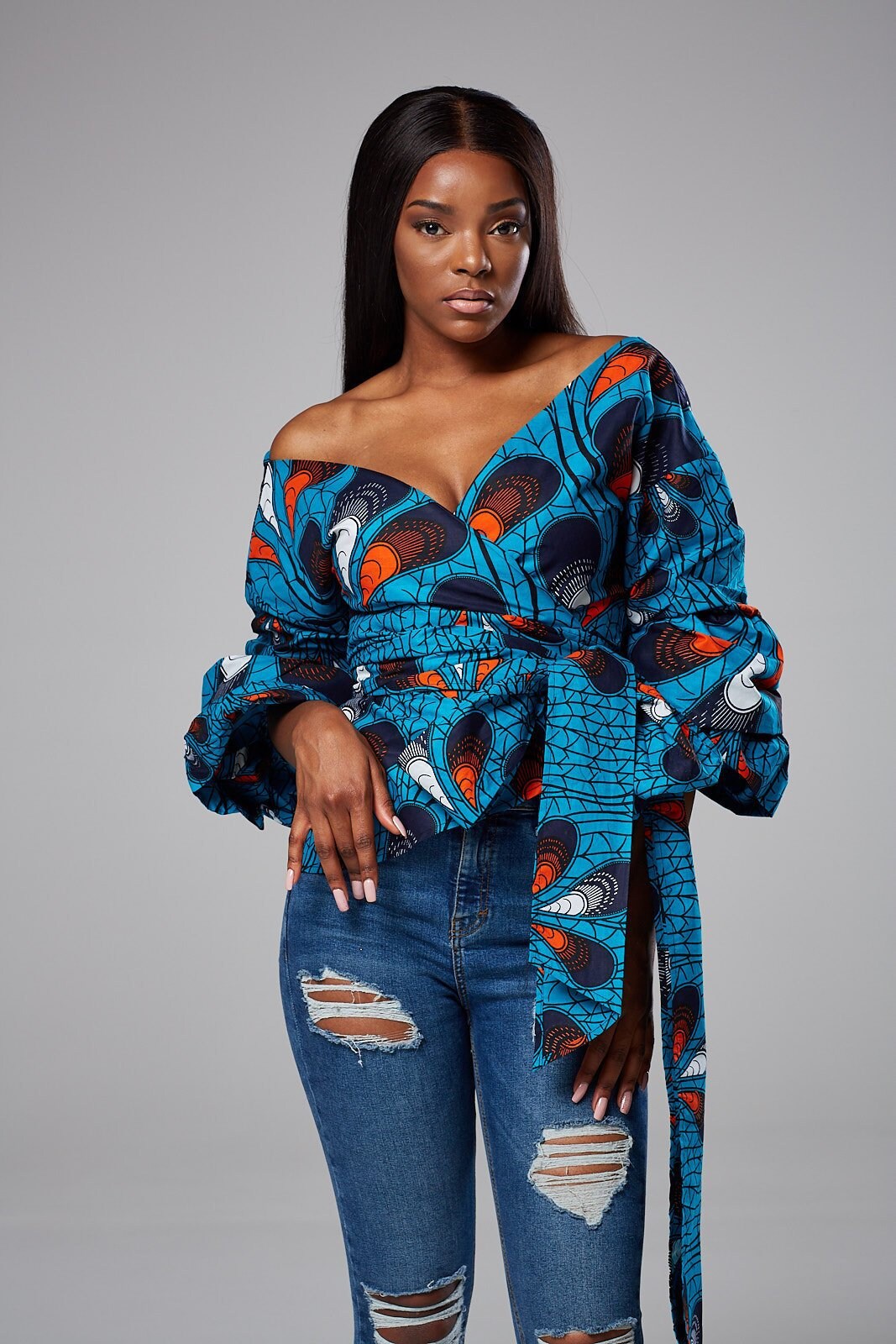 African Print Wrap Top Ankara Womens Top African Shirt Etsy