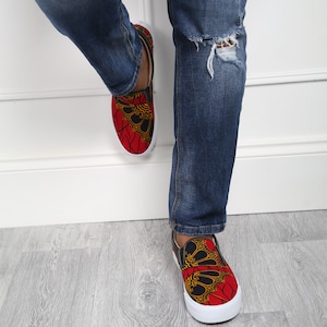 Men's African Print Lightweight Slip-on Sneakers Casual Vans Trainers ...