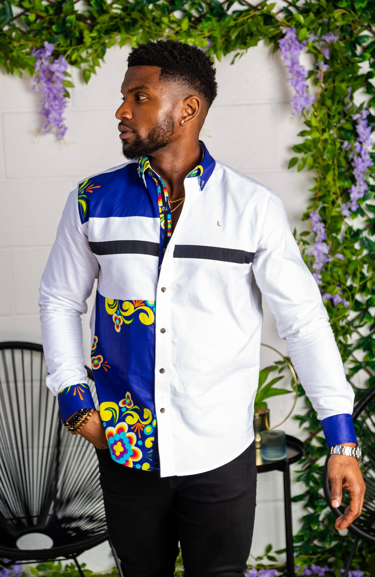Ankara African Print Polo Shirt Mens Casual Long Sleeve Etsy