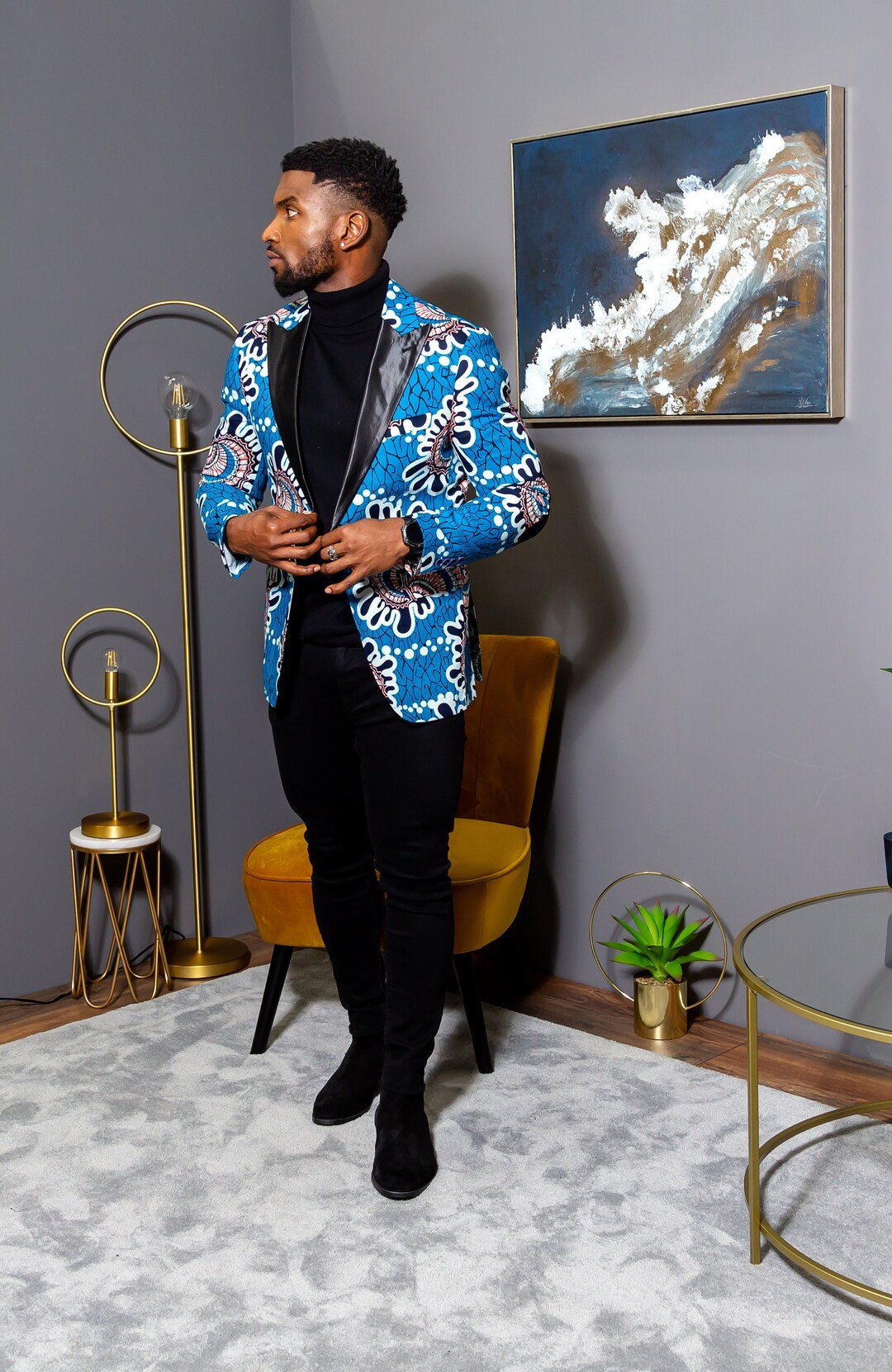 African Print Blazer, Men African Clothing, African Print, African ...