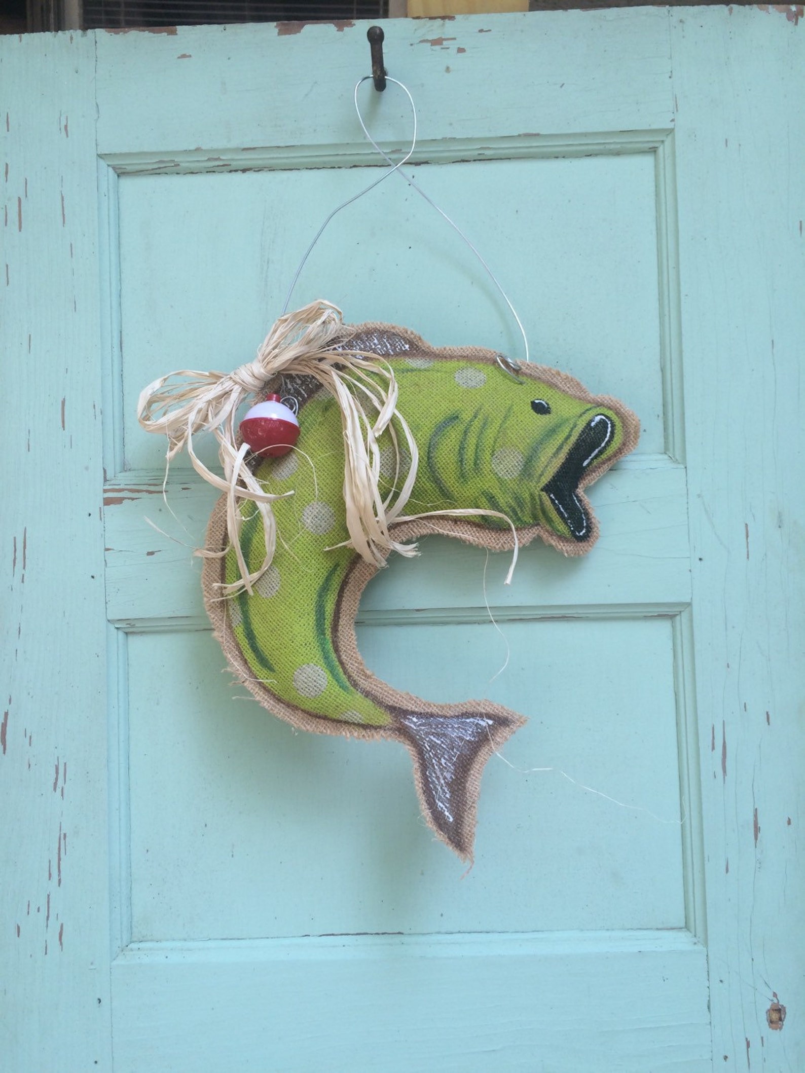 Burlap Fish Door Hanger | Etsy