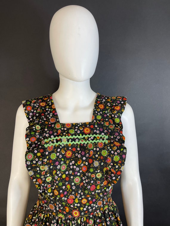 Really cute 1970’s floral pinafore prairie summer dre… - Gem