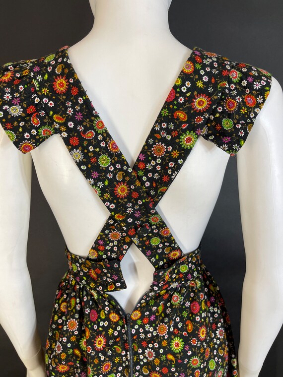 Really cute 1970’s floral pinafore prairie summer dre… - Gem