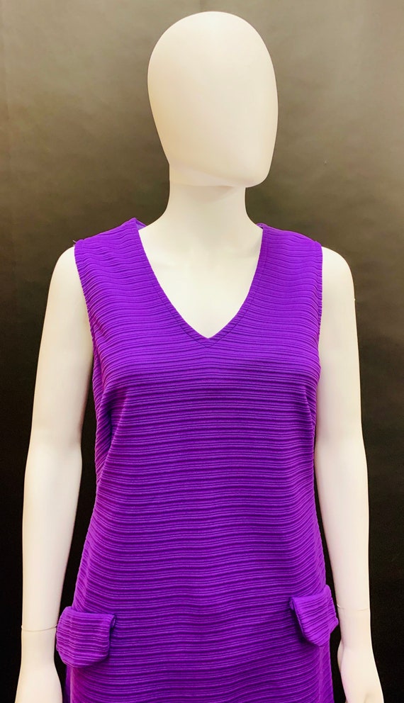 1960’s purple crimplene slip mod day dress - Gem
