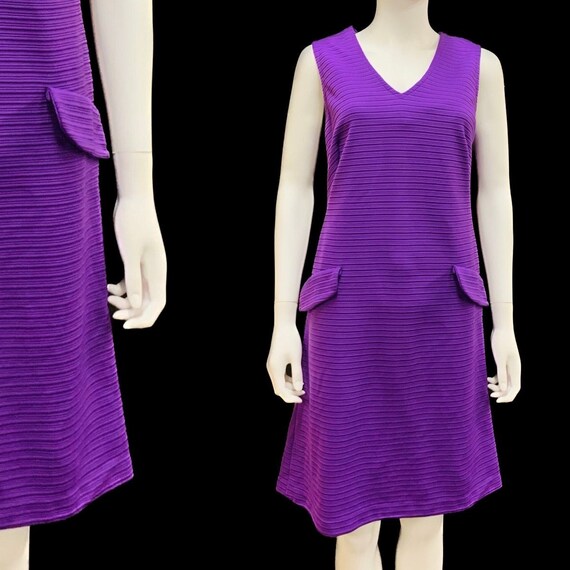 1960’s purple crimplene slip mod day dress - Gem