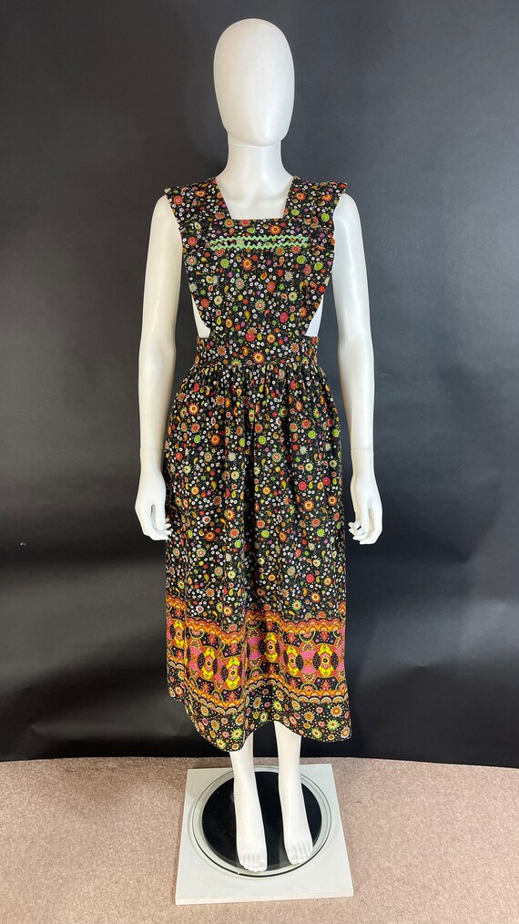 Really cute 1970’s floral pinafore prairie summer dre… - Gem