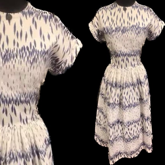 Beautiful late 40’s bark cloth dress by Betty Barclay - Gem