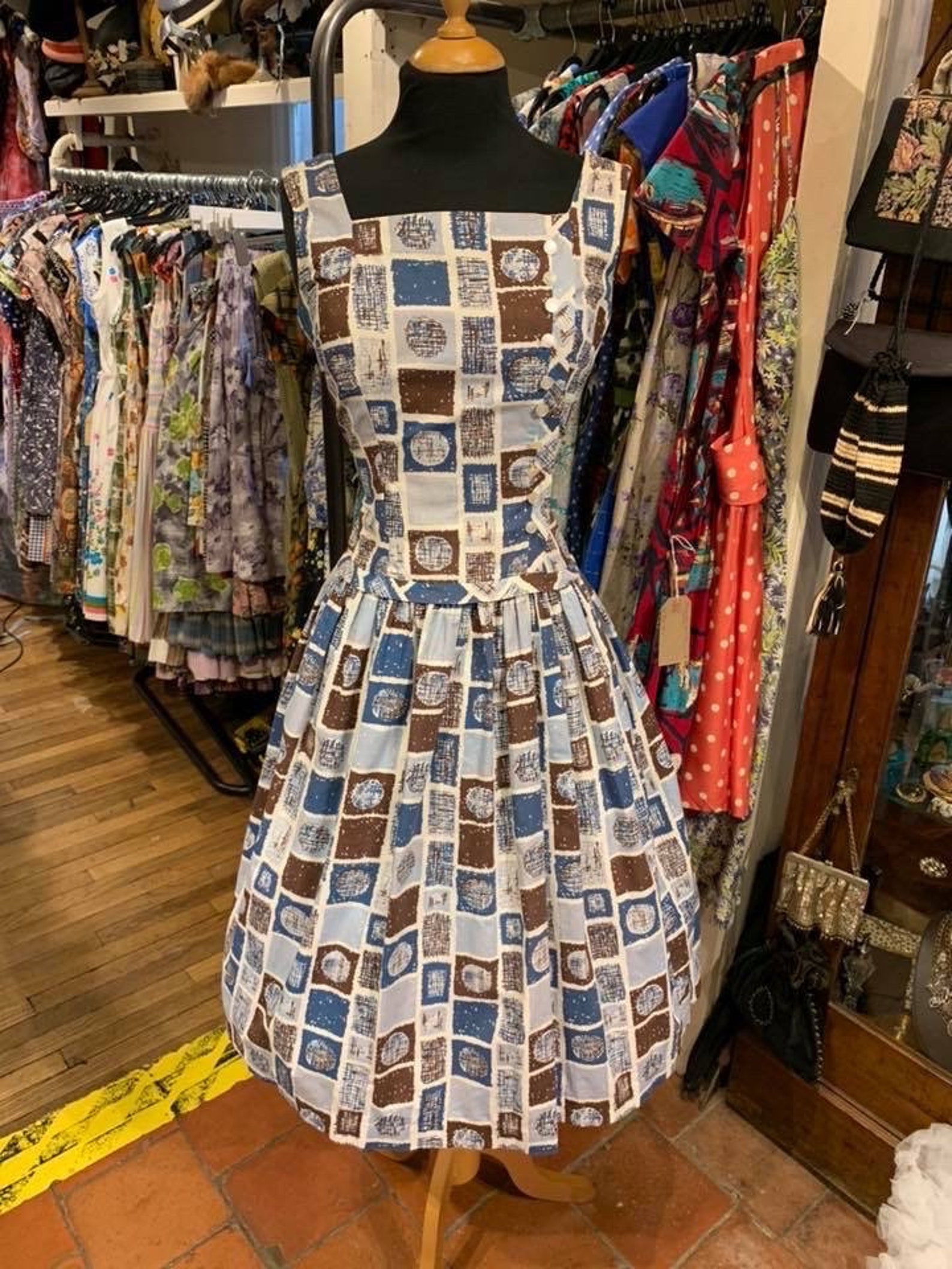 1950s Cotton Day Dress by California Cotton (bust 35" Waist 26") - Etsy