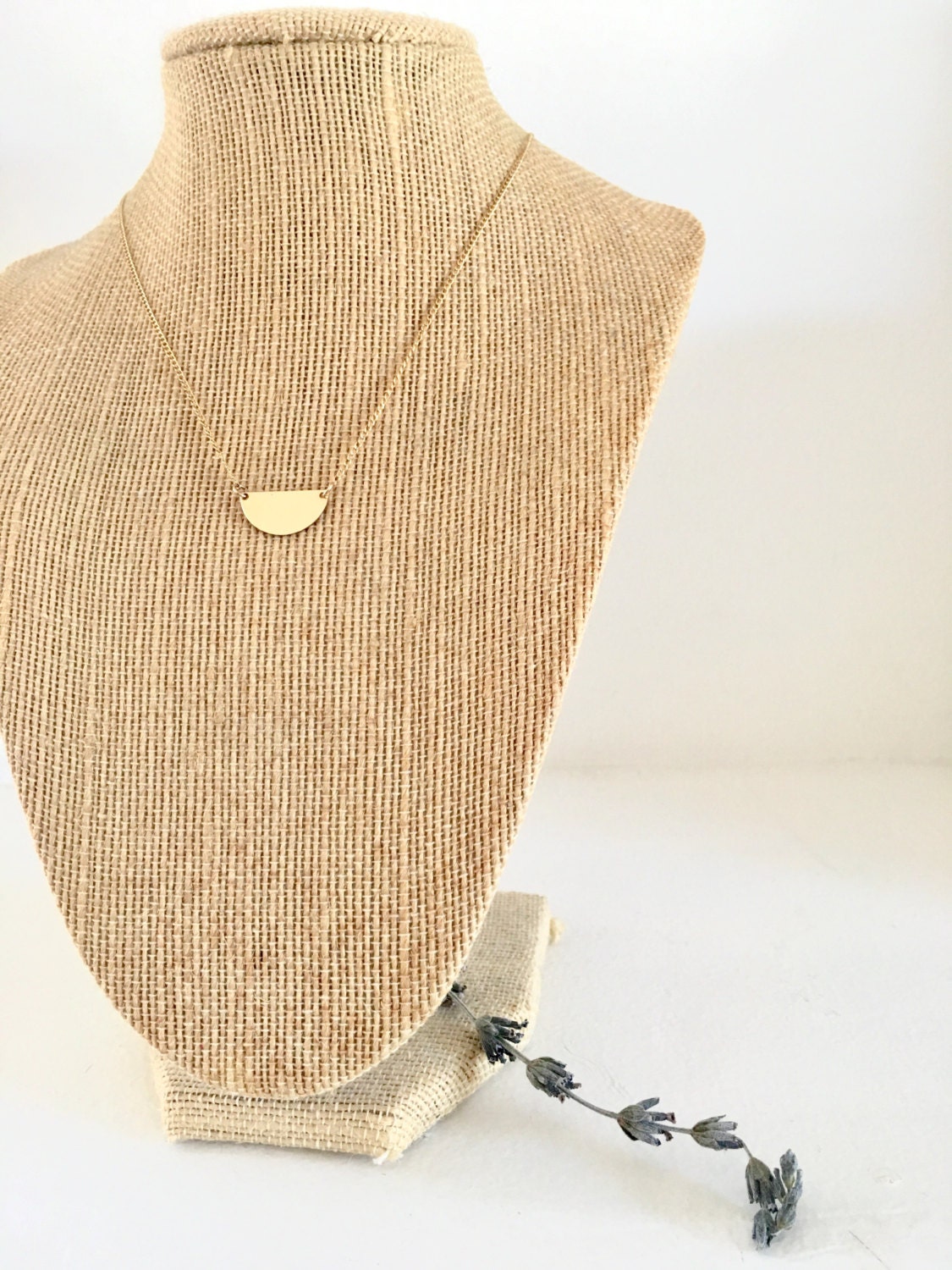 Half Moon Necklace-14k Gold Filled- Yellow Gold - Delicate Necklace ...