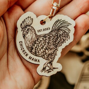 Cow & Chicken Keychains, Cow Key Tag, Chicken Mama, Farm Animals, Laser ...