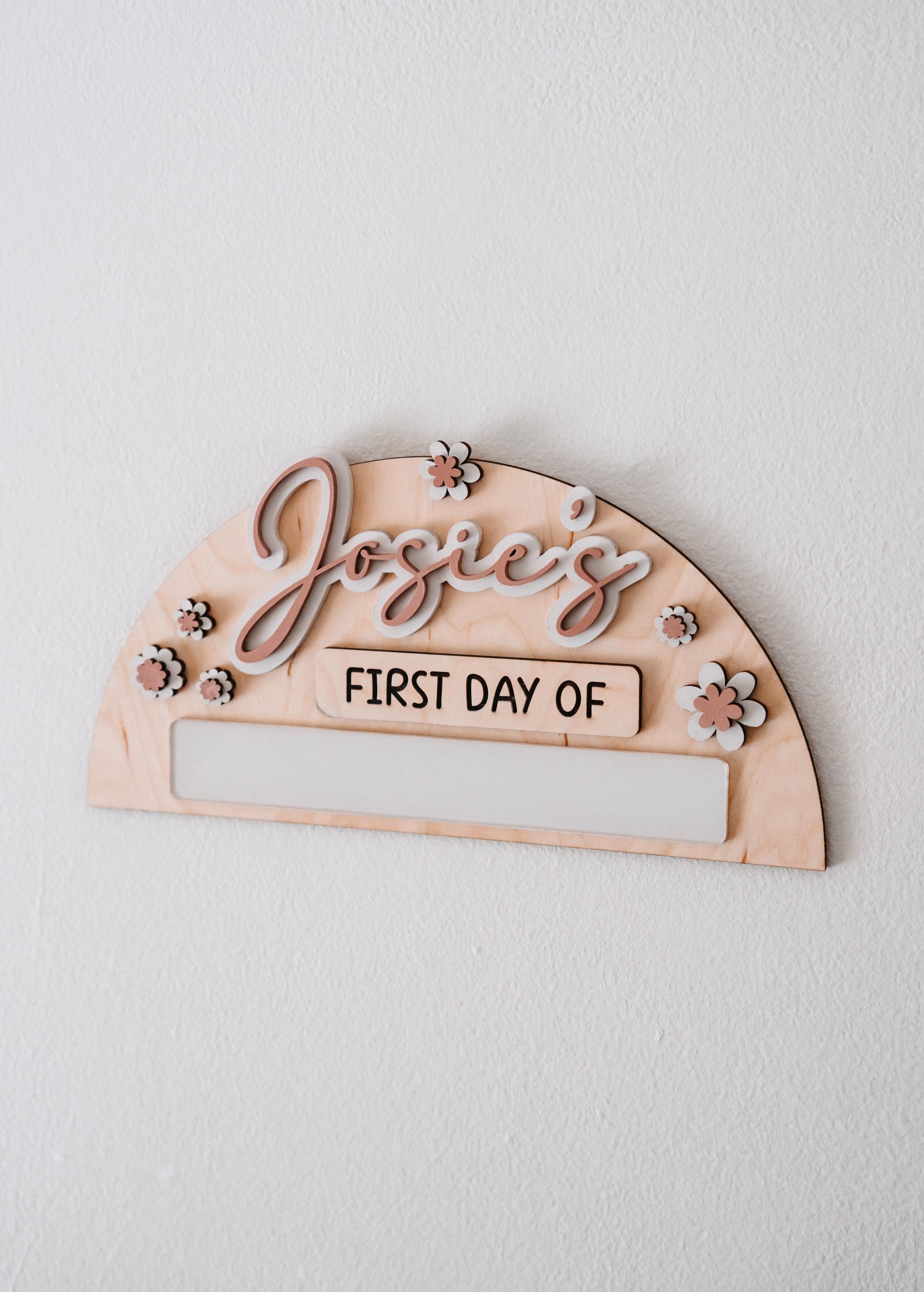 First Day of School Sign, Kids Photo Prop, Children Reusable Dry Erase ...