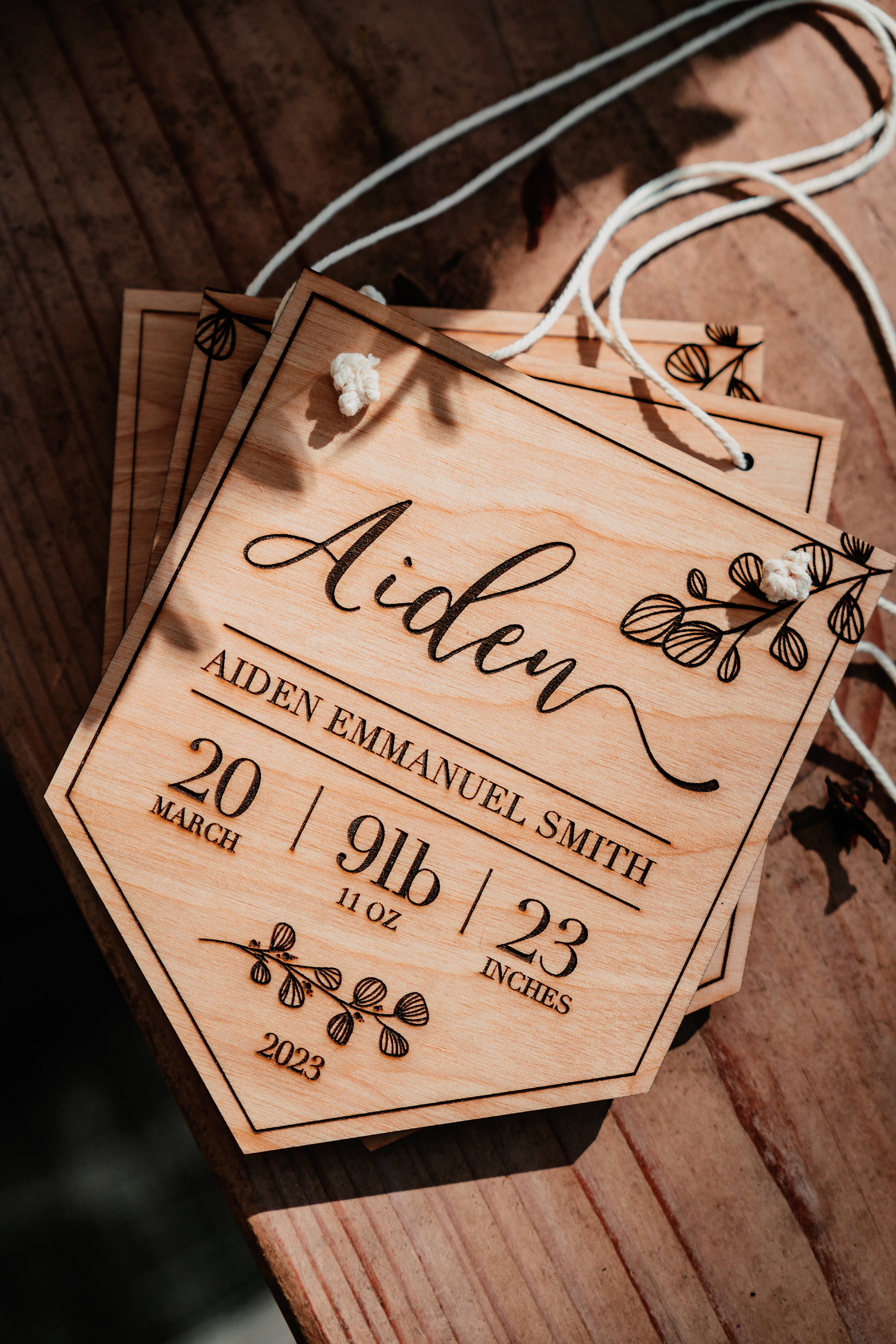 Personalized Baby Name Sign: Laser Engraved Birch Wood Birth Stats - Etsy