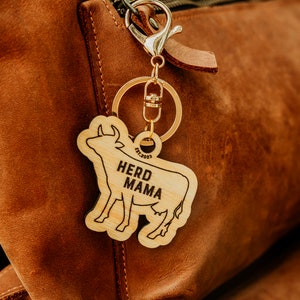 Cow & Chicken Keychains, Cow Key Tag, Chicken Mama, Farm Animals, Laser ...