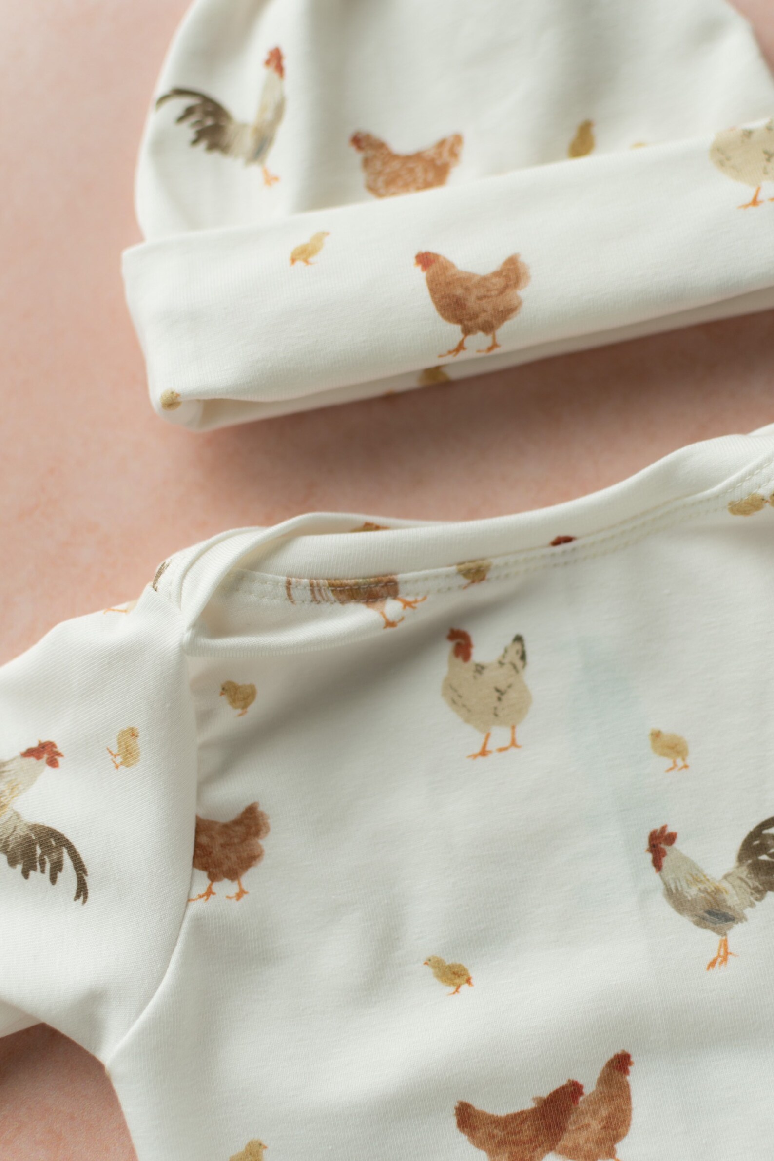 Chicken Baby Gown Set: Organic Newborn Knotted Outfit - Etsy