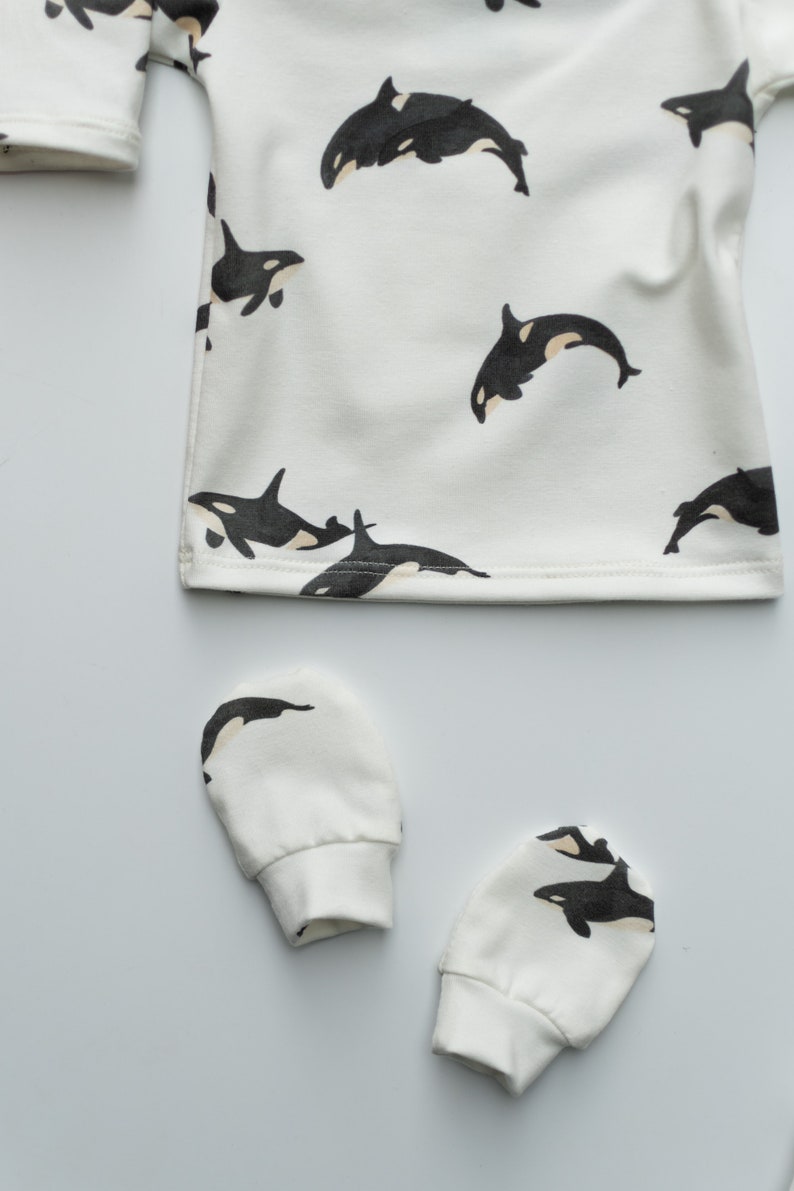 Orca Whale Organic Baby Outfit Set: Handmade Cotton Blend - Etsy