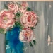 Blushing Bride~ Pink Roses Original Art Abstract Floral - Etsy