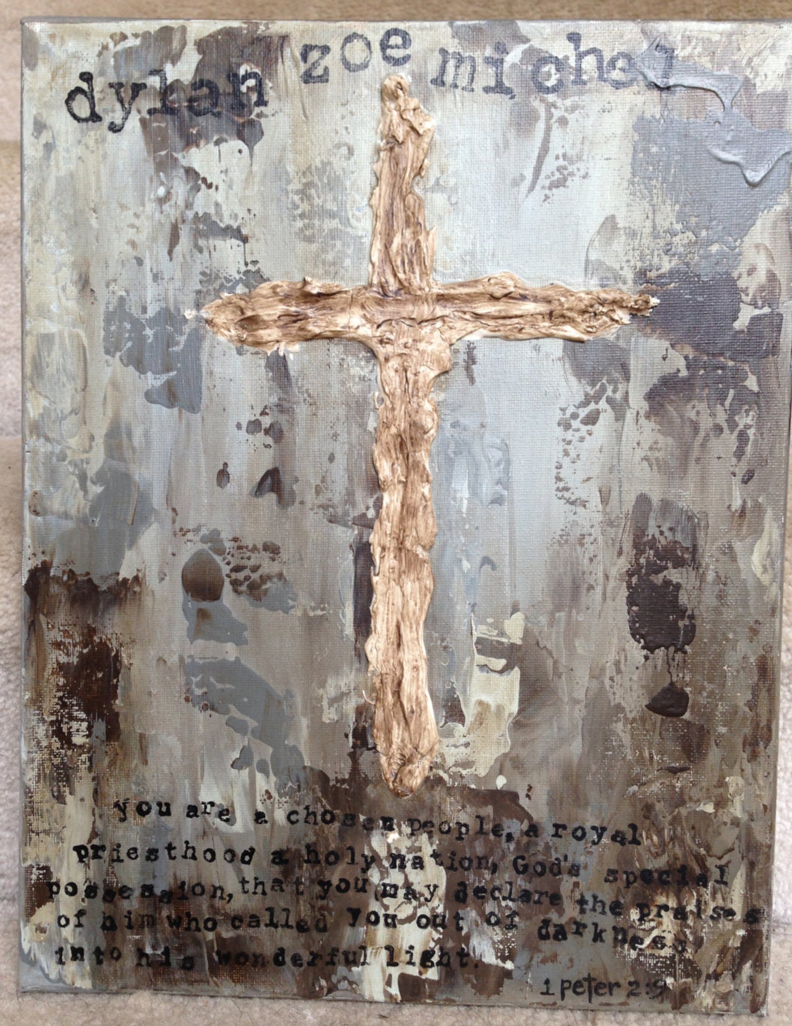 Cross Painting With Bible Verse-can Customize - Etsy