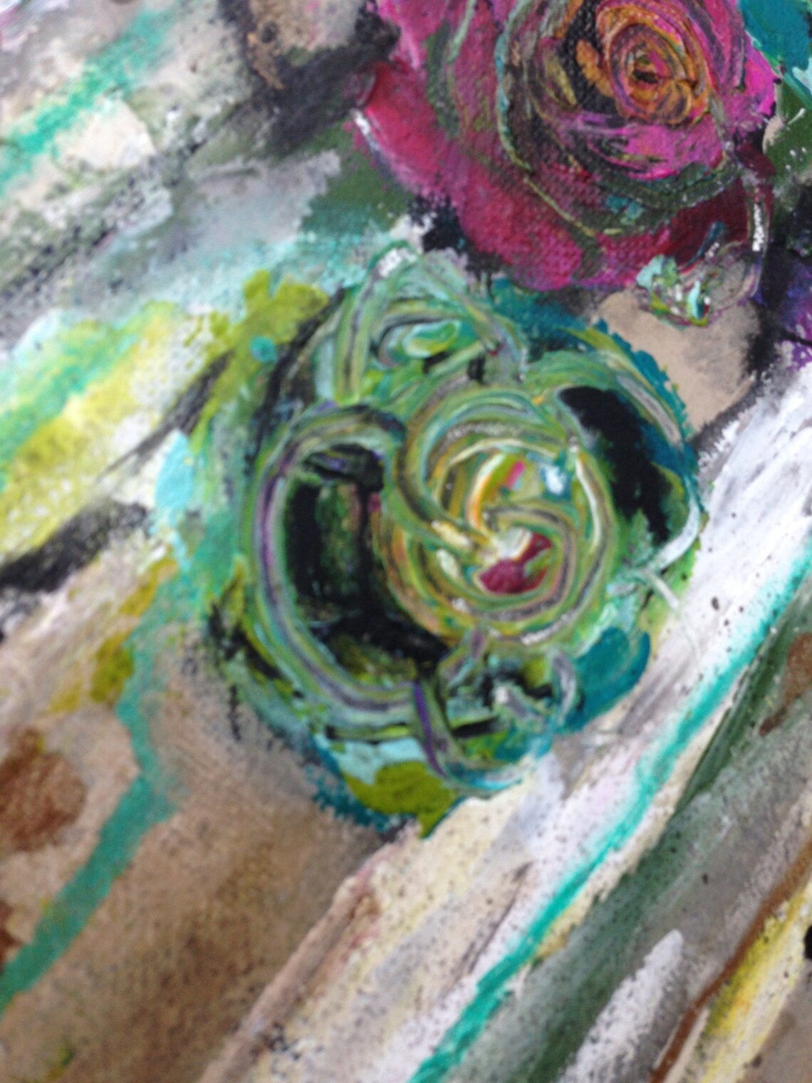 Abstract Funky Flowers Acrylic Painting - Etsy