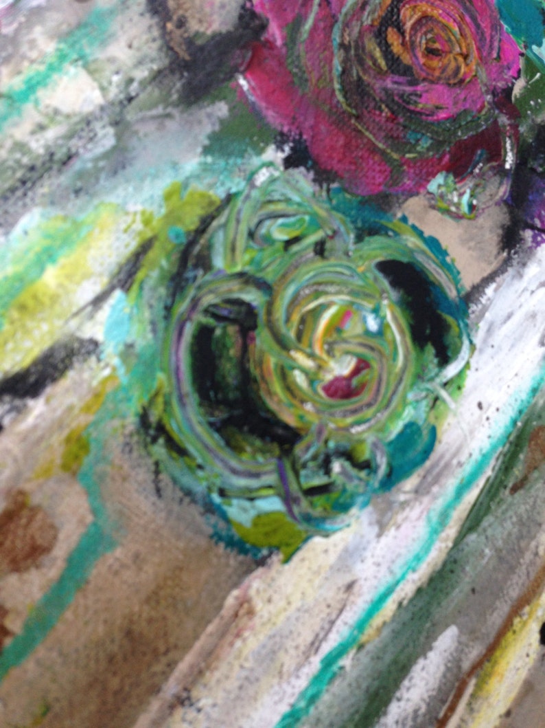 Abstract Funky Flowers Acrylic Painting - Etsy