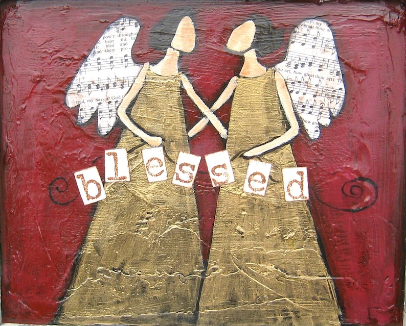 Blessed Angels Original Painting by Cynthia Fortner - Etsy