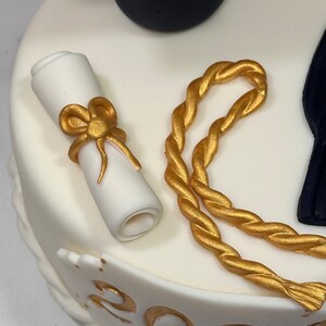 3D Graduation Cake Fondant Toppers ~ Dummy / Faux Cake. Graduation Cap ...