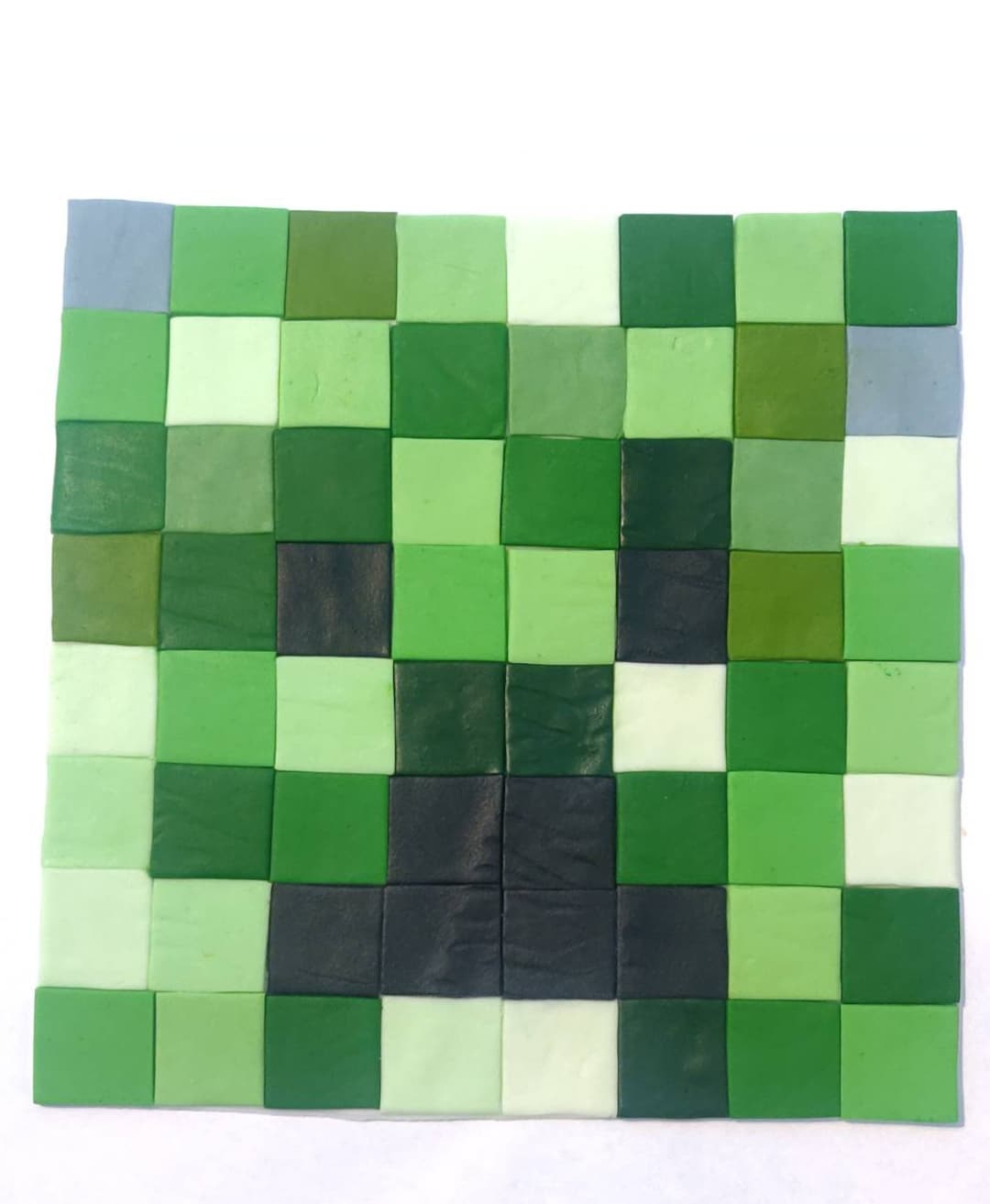 2D Creeper Minecraft Fondant Topper. Size 8 X 8 - Etsy