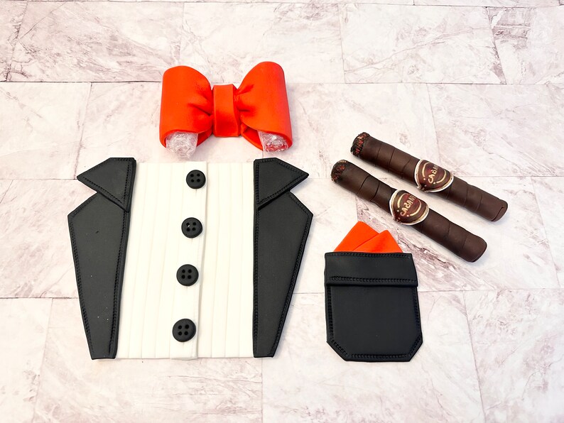 3D Cigars and 2D Tuxedo Fondant Toppers. - Etsy