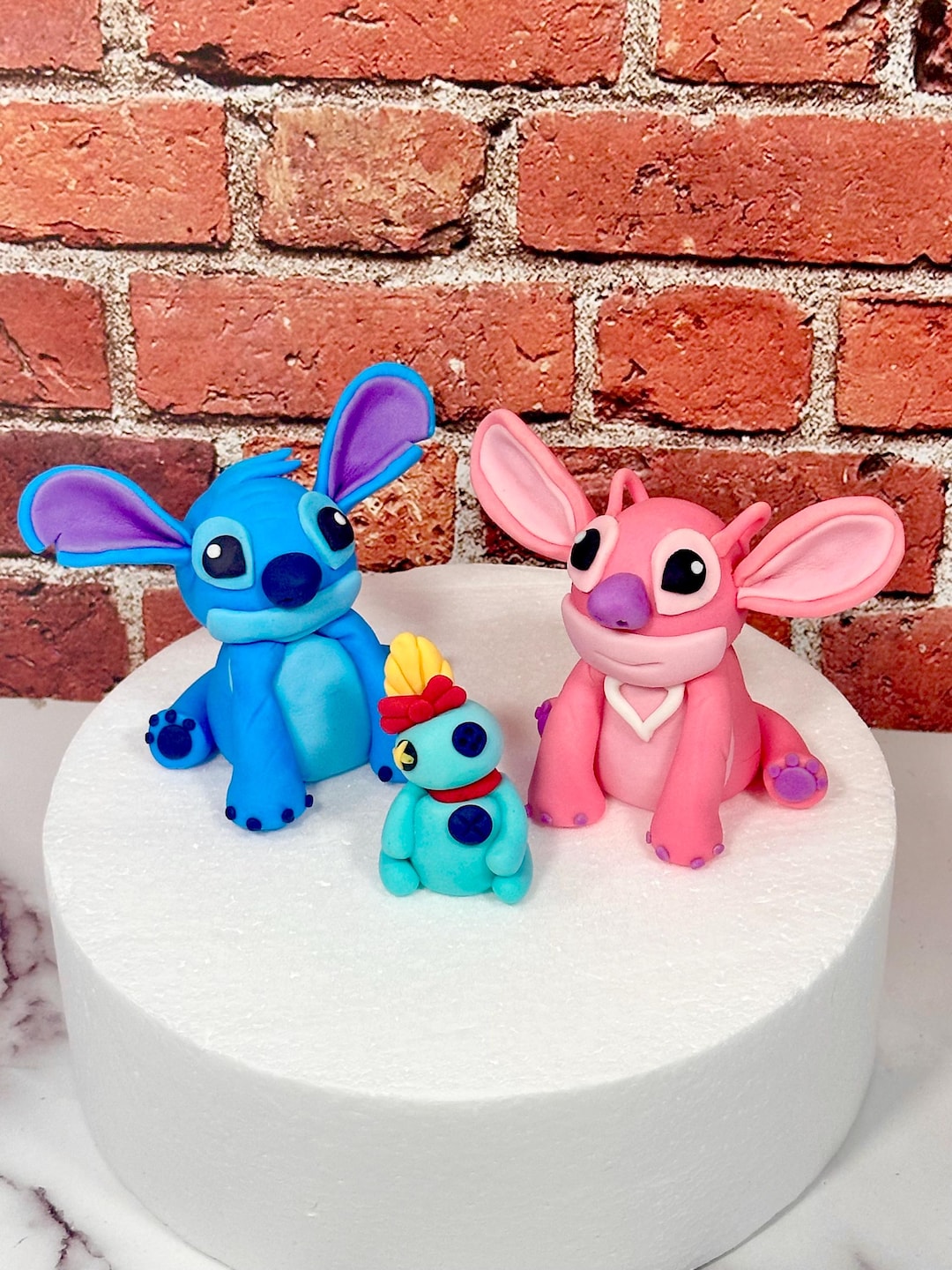 Stitch, Angel & Scrump 3D Fondant Cake Toppers – Perfect for Cakes and ...