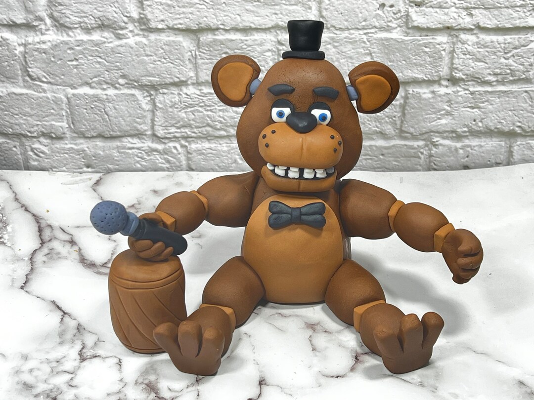 3D Freddy With Microphone Fondant Topper - Unique Birthday Cake. - Etsy