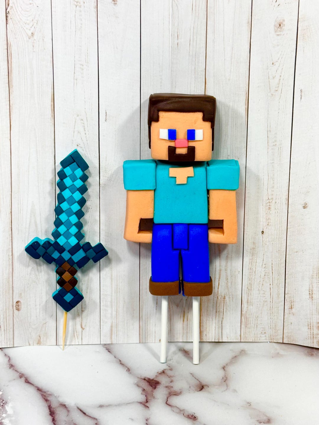 3D Steve Minecraft Cake Fondant Topper. ~ Limited Time. - Etsy