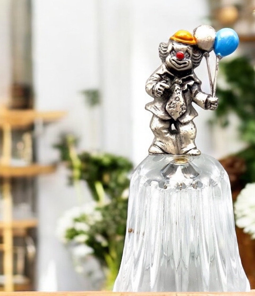 Balloon Clown Bell, Vintage George Good, Pewter and Glass, Rare - Etsy